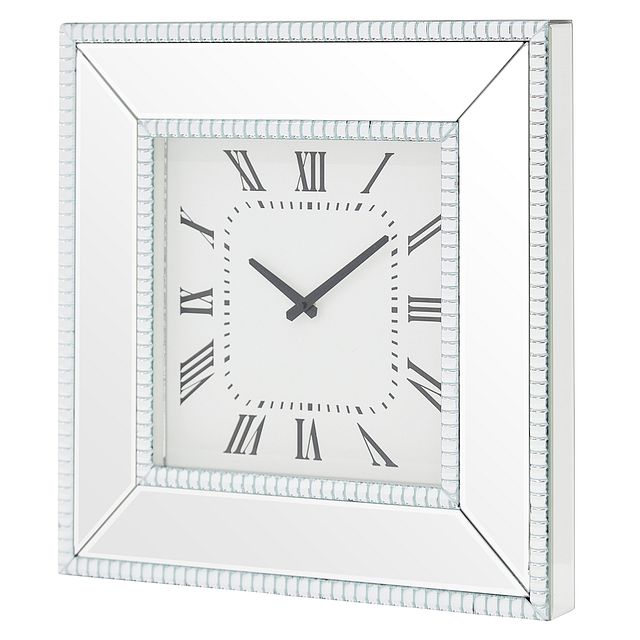 Edie Silver Mirrored Wall Clock (1)