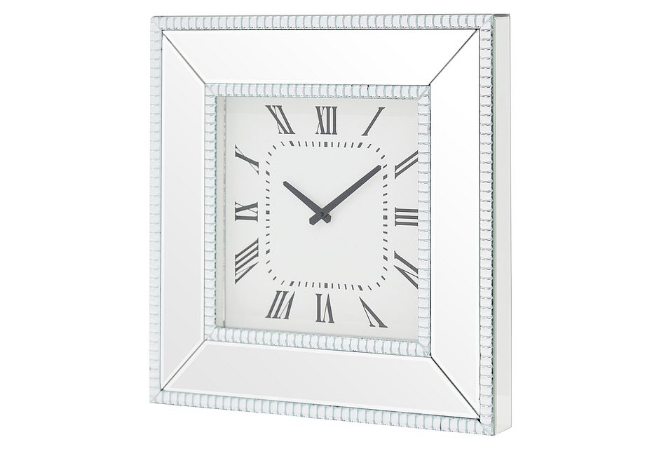 Edie Silver Mirrored Wall Clock