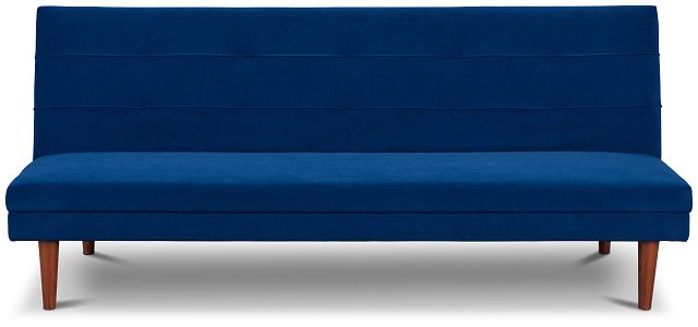Ellie Dark Blue Velvet Sofa Futon