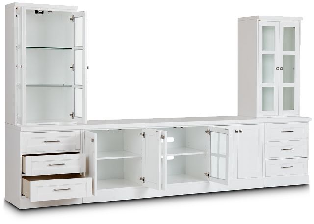 Newport White Large Drawer Entertainment Wall (5)