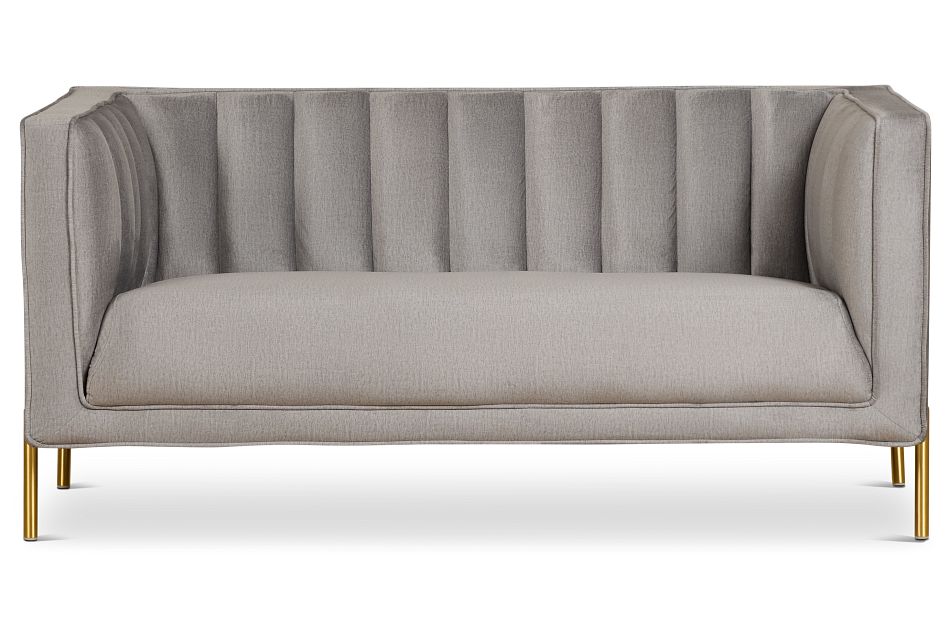 Bella Gray Velvet Loveseat,