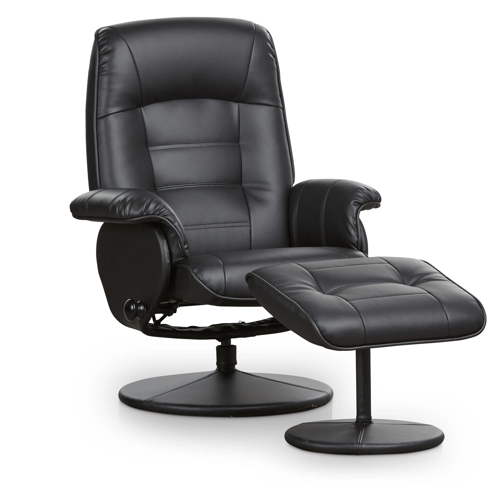 Brooks Black Micro Recliner & Ottoman