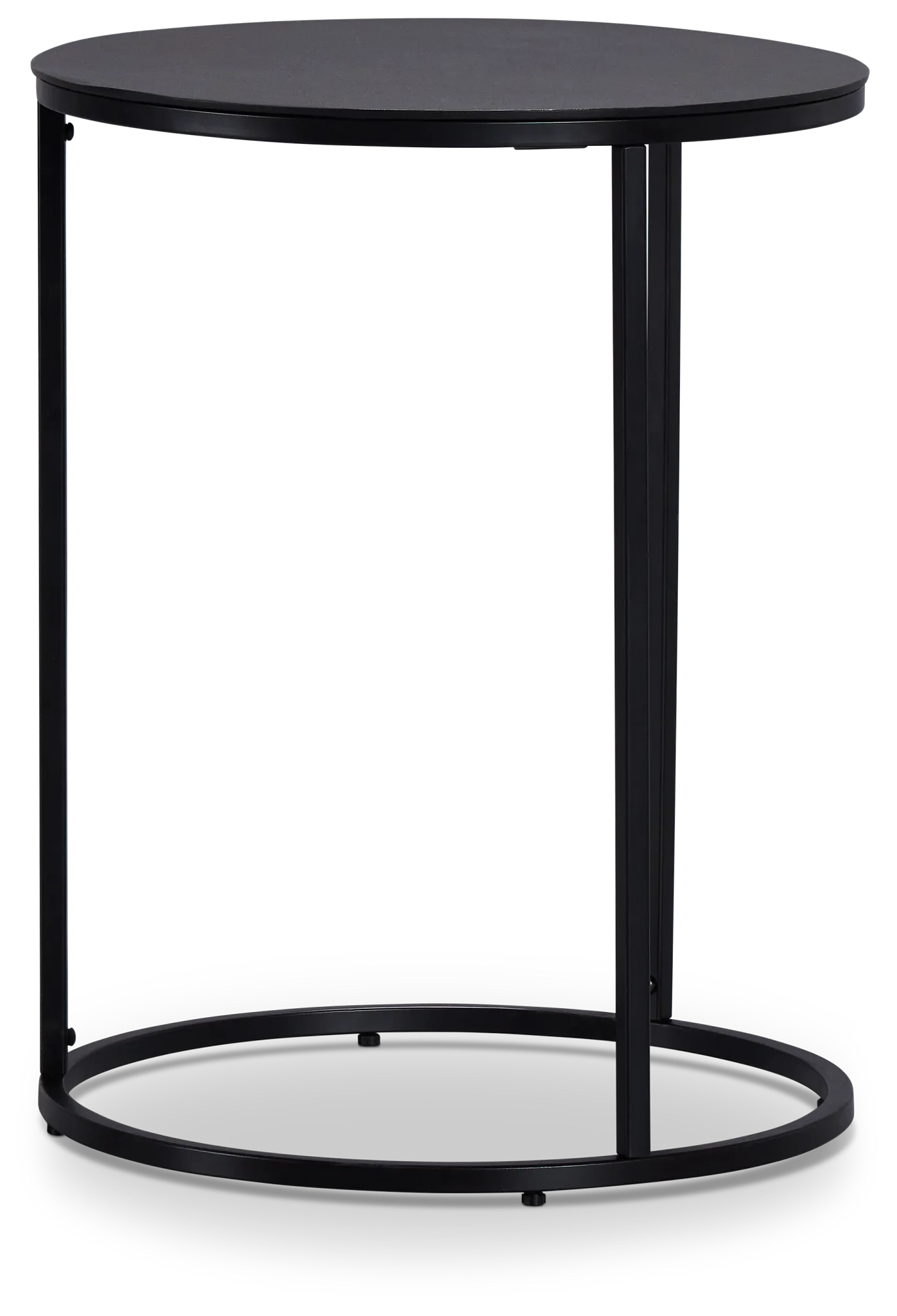 Doren Black Round End Table