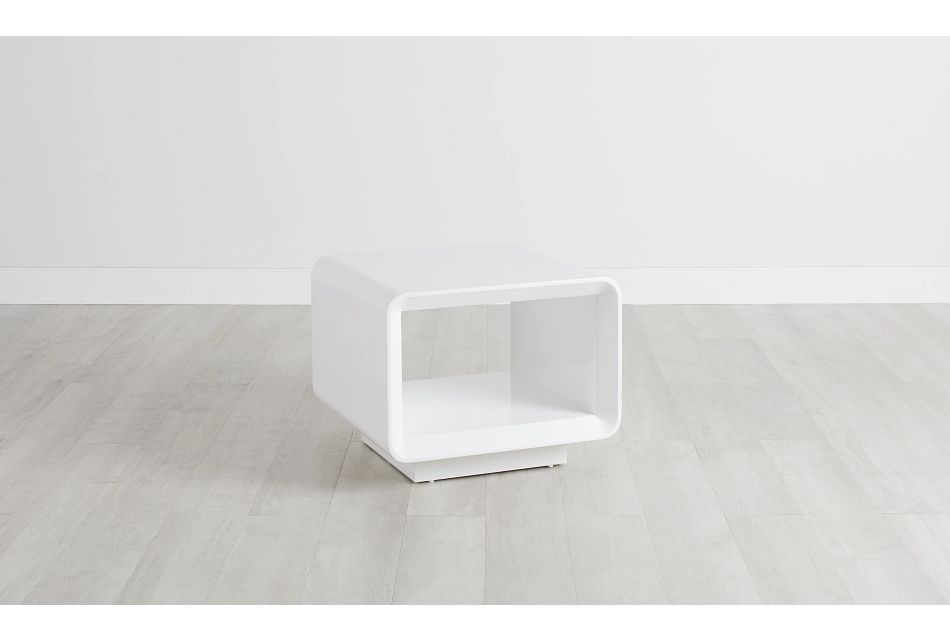 Zayden White Square End Table
