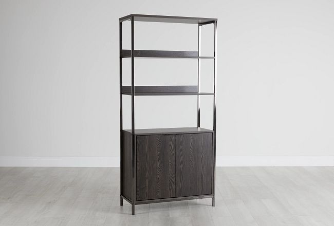Fisher Black 32" Door Bookcase