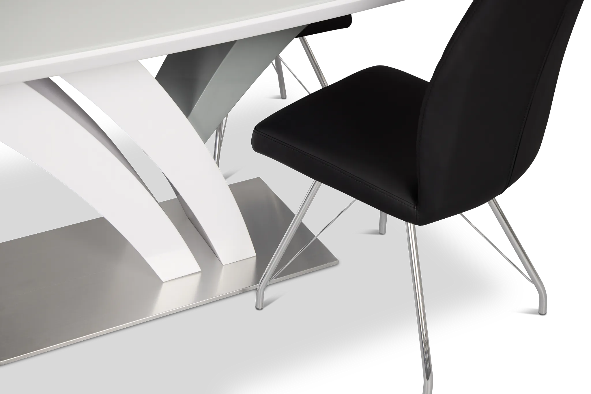 Lima Black Table & 4 Upholstered Chairs