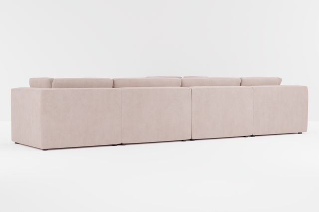 Destin Peyton Light Pink Fabric 6-piece Modular Sectional