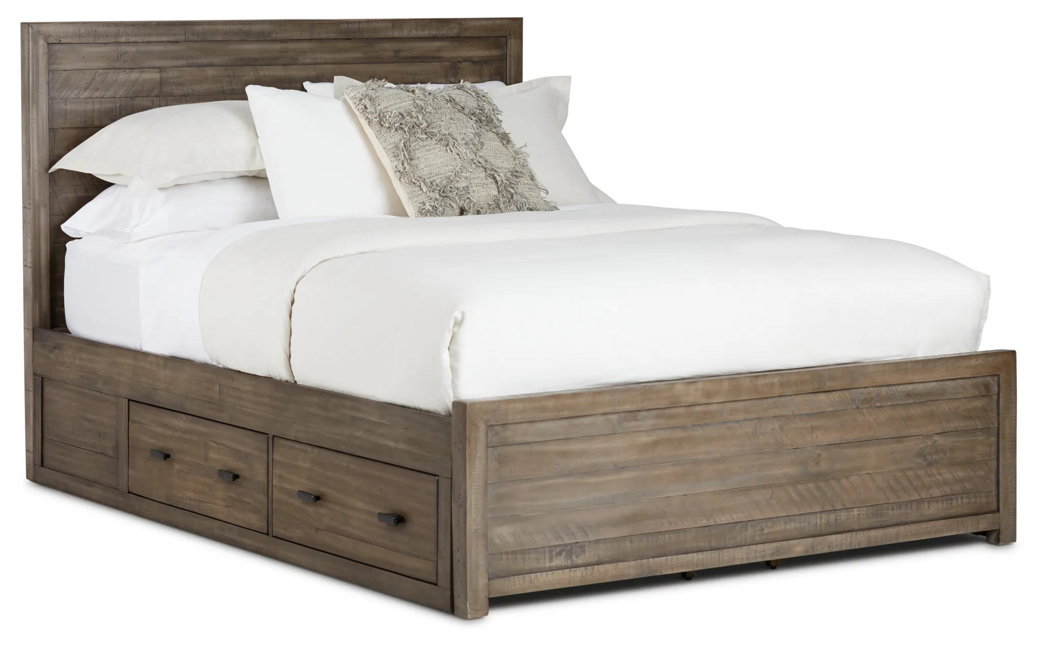Seattle Gray Wood Platform Storage Bed