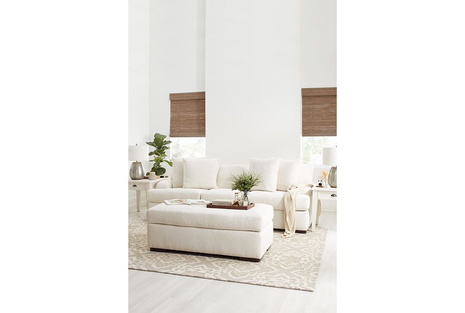 Alpha White Fabric Living Room