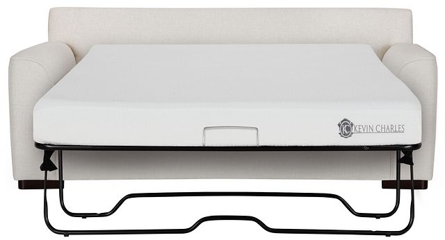 Austin White Fabric Memory Foam Sleeper (1)