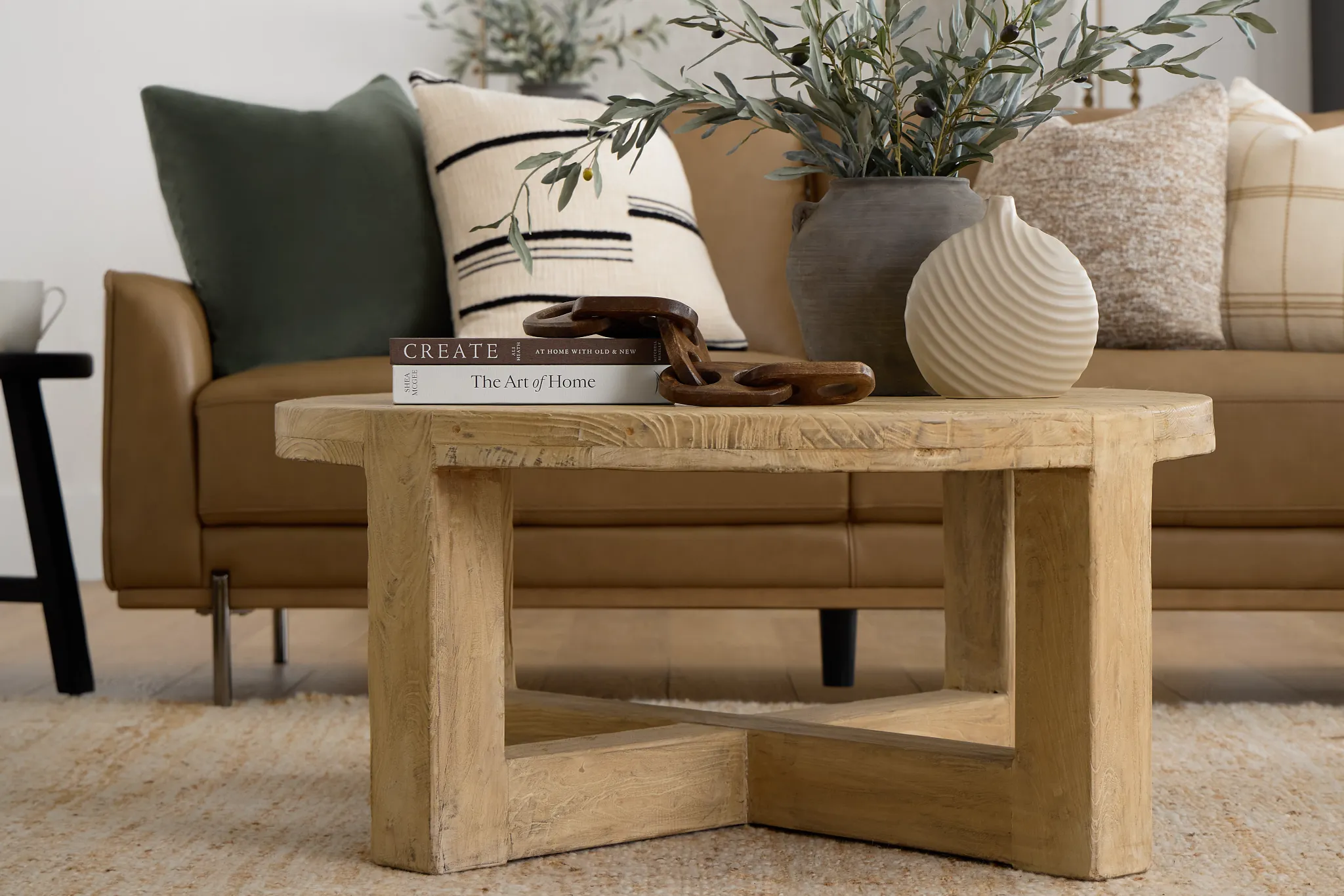 Clarisa Light Tone Round Coffee Table