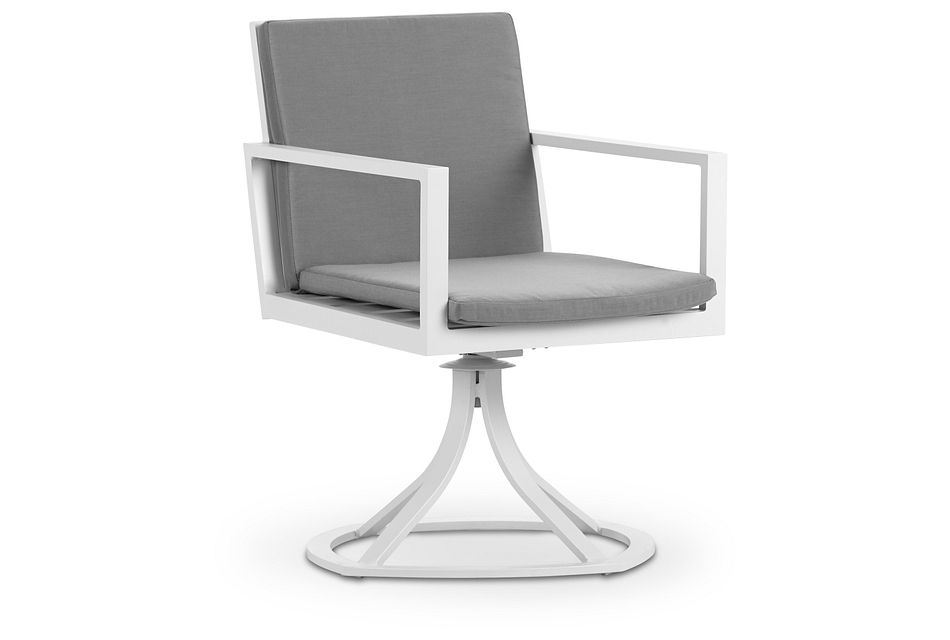 Linear White Dk Gray Swivel Chair