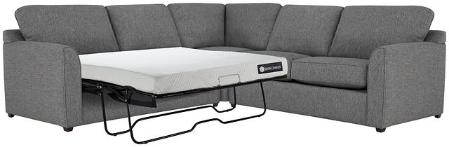 Asheville Gray Cool Mfoam Two-arm Left Memory Foam Sleeper Sectional (2)