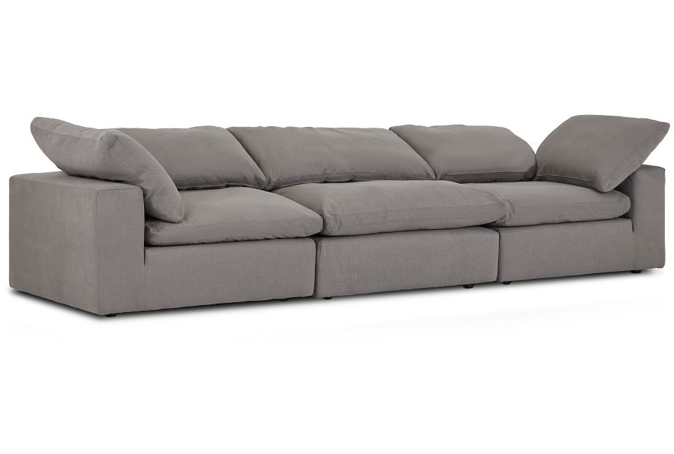 Nixon Light Gray Fabric 3 Piece Modular Sofa, (2)