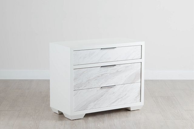 Ocean Drive White Marble Nightstand