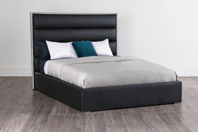 Cortina Black Uph Platform Bed (2)