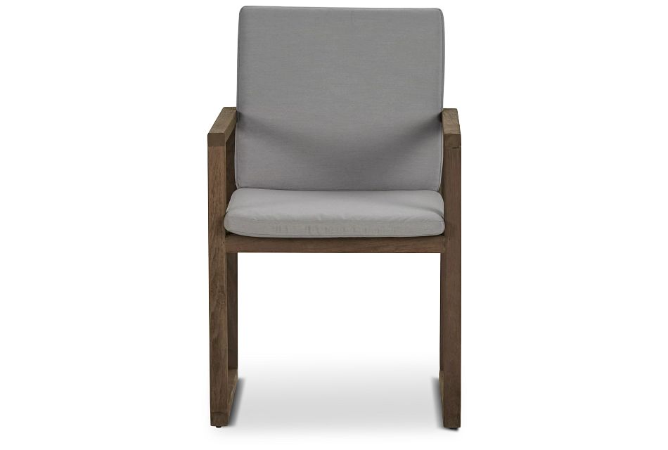 Linear Teak Dk Gray Arm Chair