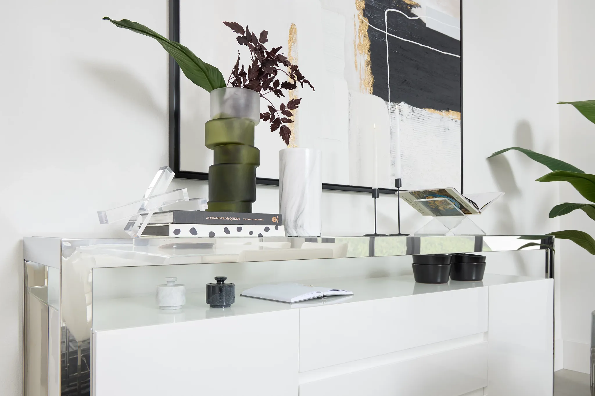 Miami White Glass Buffet | Dining Room - Servers | City Furniture