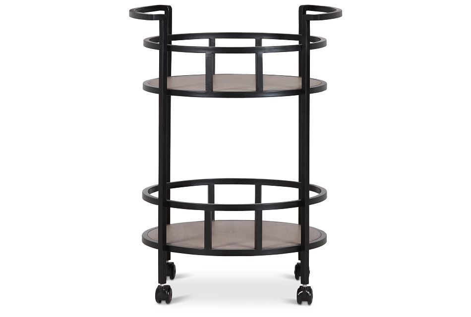 Hallie Round Metal Bar Cart