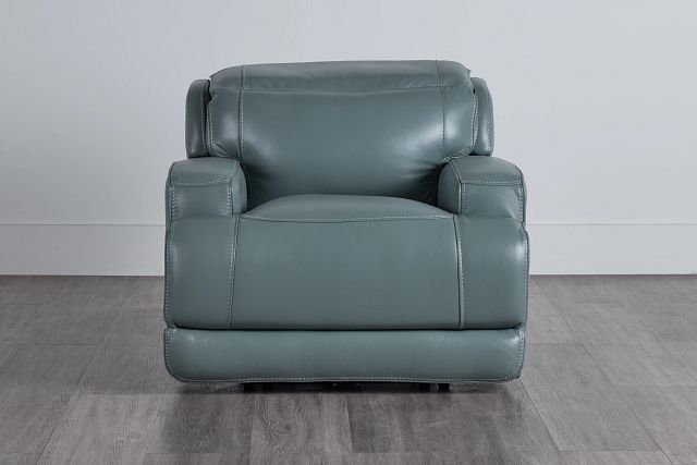 Reign Green Lthr/vinyl Power Recliner With Power Headrest