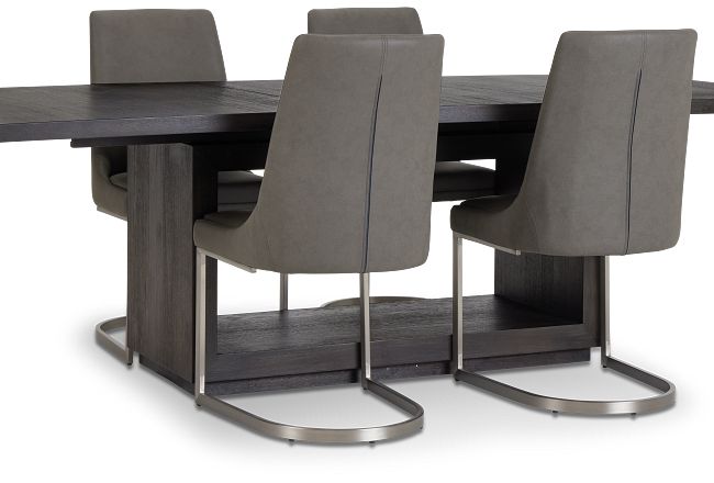 Madden Dark Tone Table & 4 Upholstered Chairs