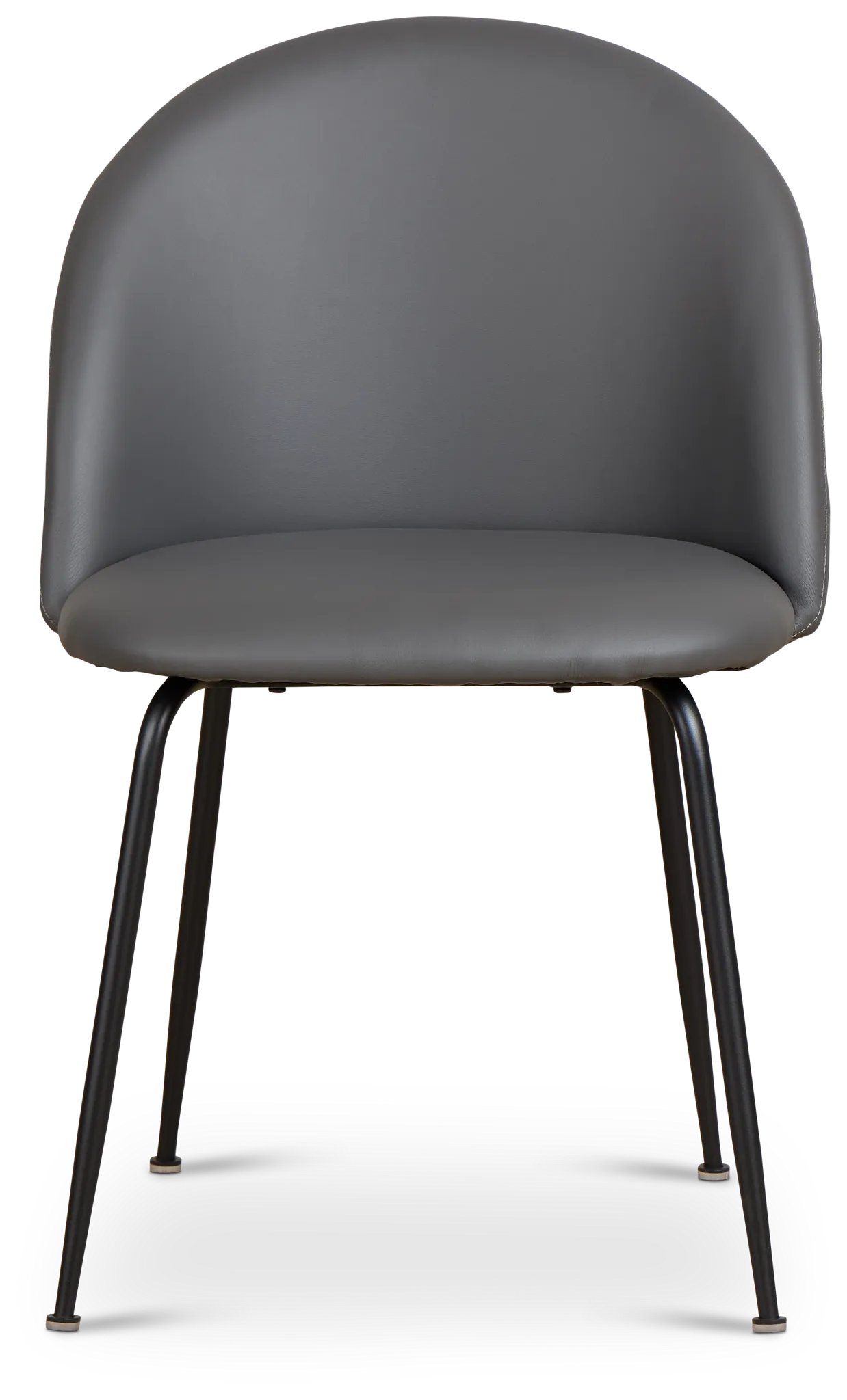 Capri Dark Gray Micro Upholstered Side Chair W/ Black Legs