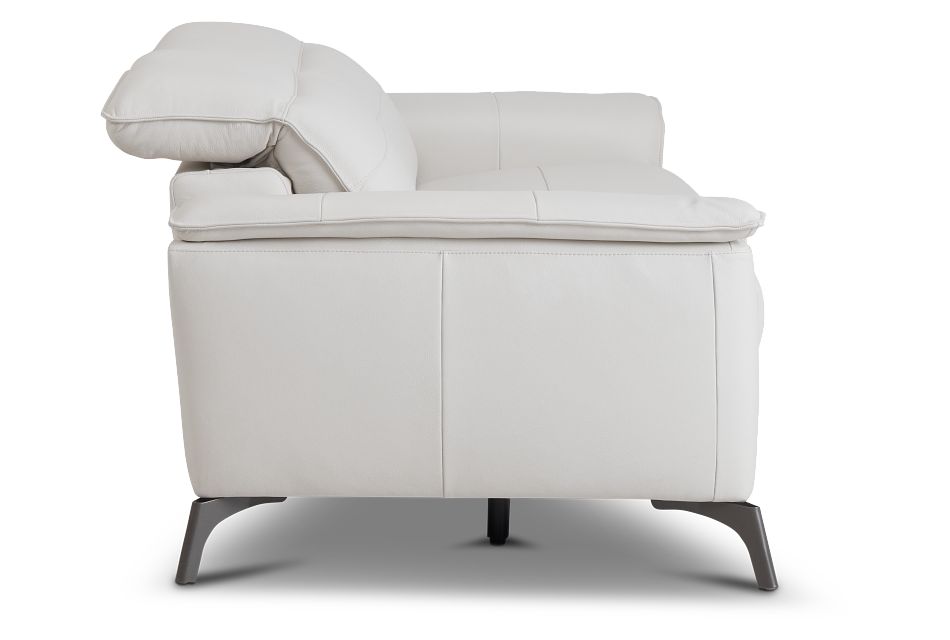 Pearson White Leather Sofa, (3)