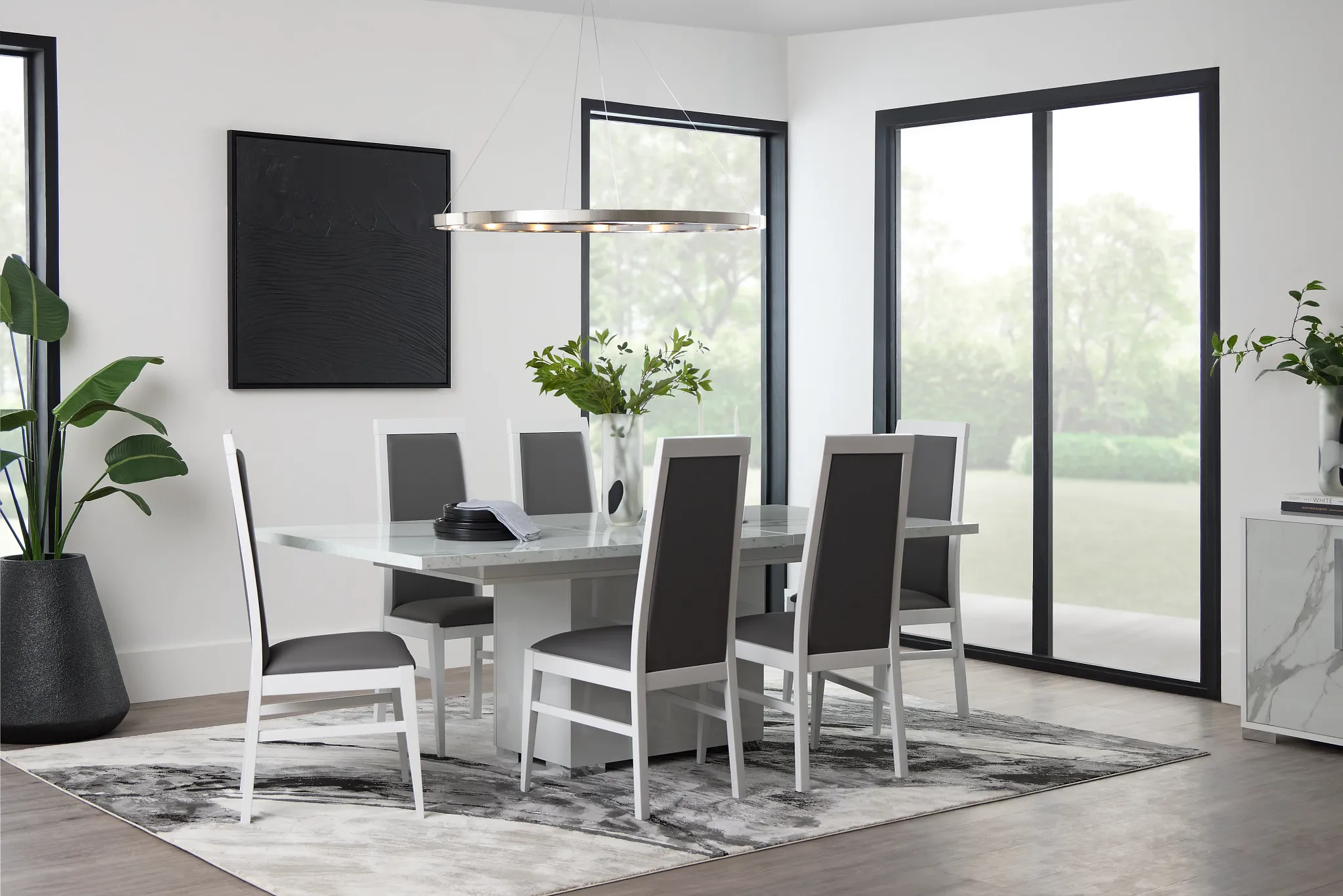 Modena White Upholstered Side Chair