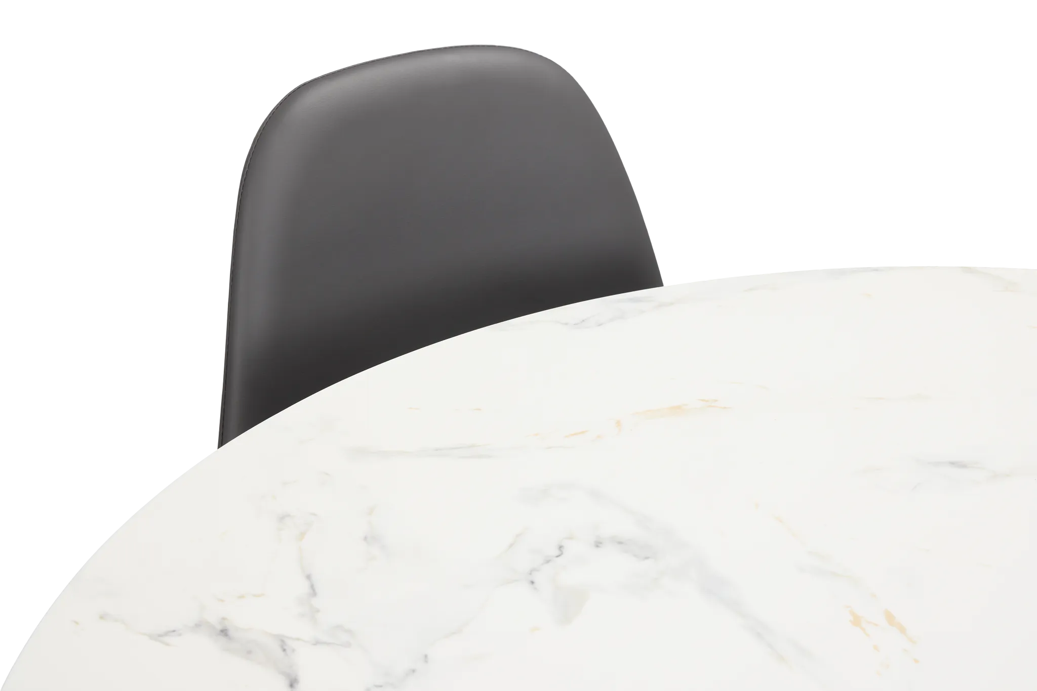 Merrick White Round Table & 4 Upholstered Chairs