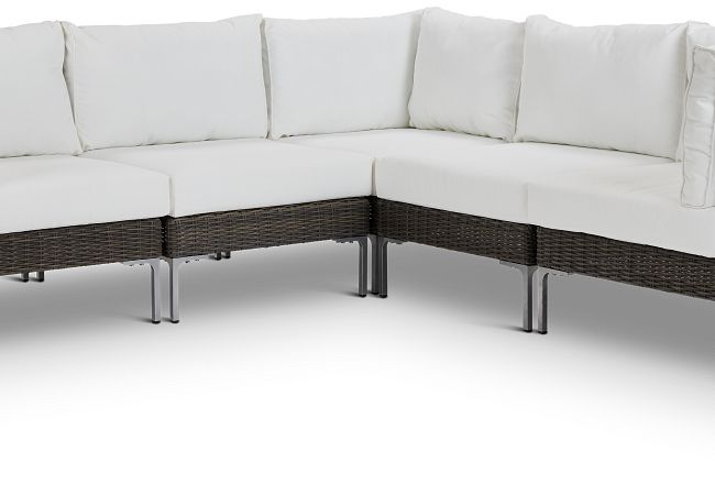 Tulum White Woven Two-arm Sectional