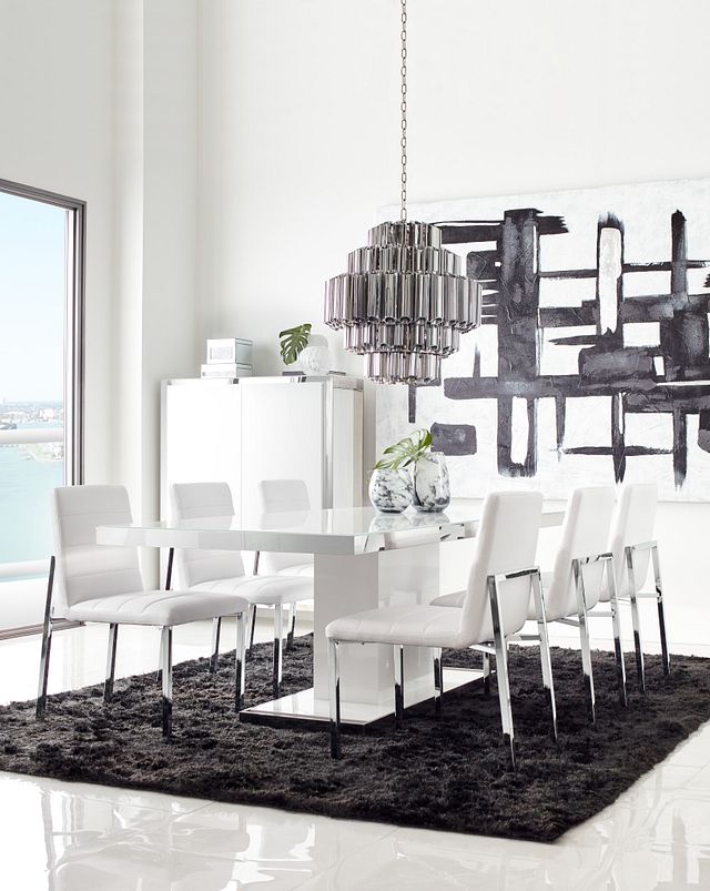 Miami White 94" Rectangular Table (3)