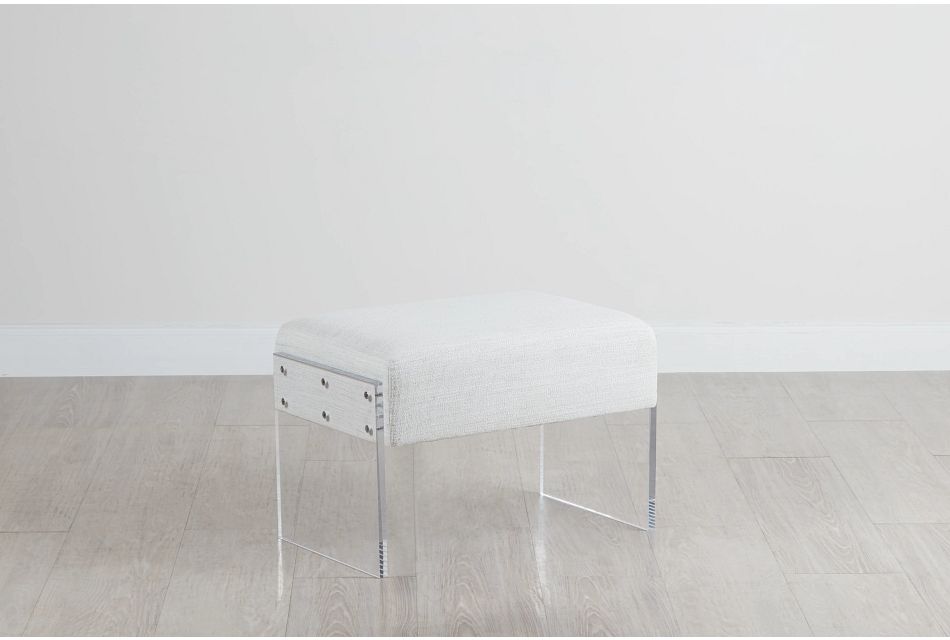 Ocean Drive White Acrylic Bench, (0)