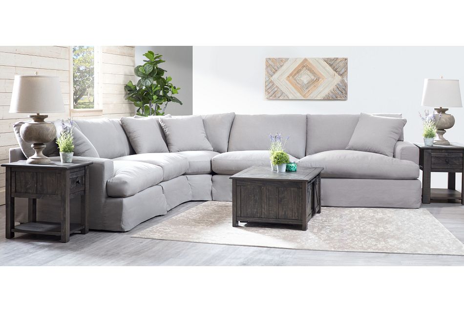 Delilah GRAY FABRIC Large Two-Arm Sectional