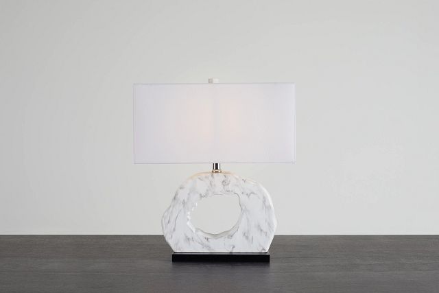 Becca White Polyresin Table Lamp