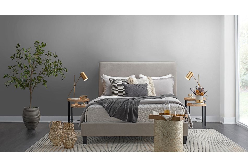 Lucy Light Gray Uph Platform Bed