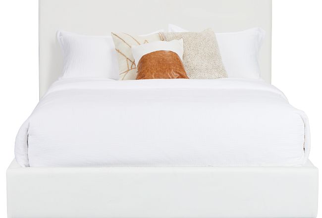 Haven White Uph Platform Bed