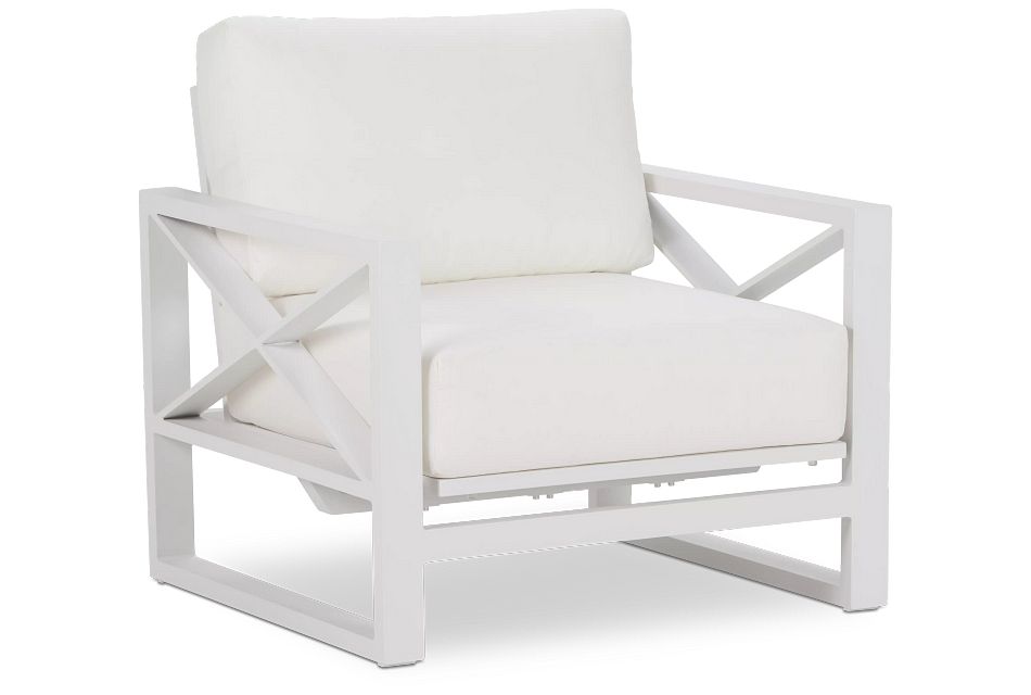 Linear White Rocking Chair