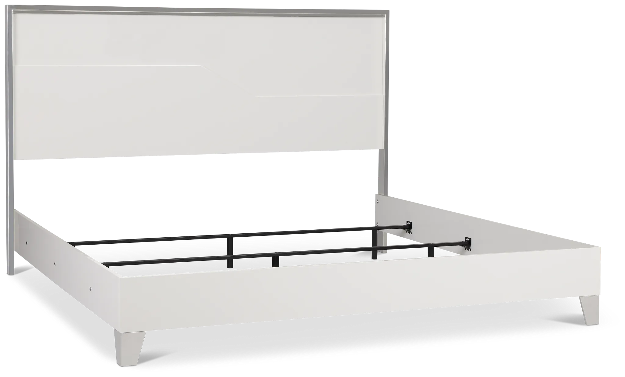 Doral White Panel Bed With Lights