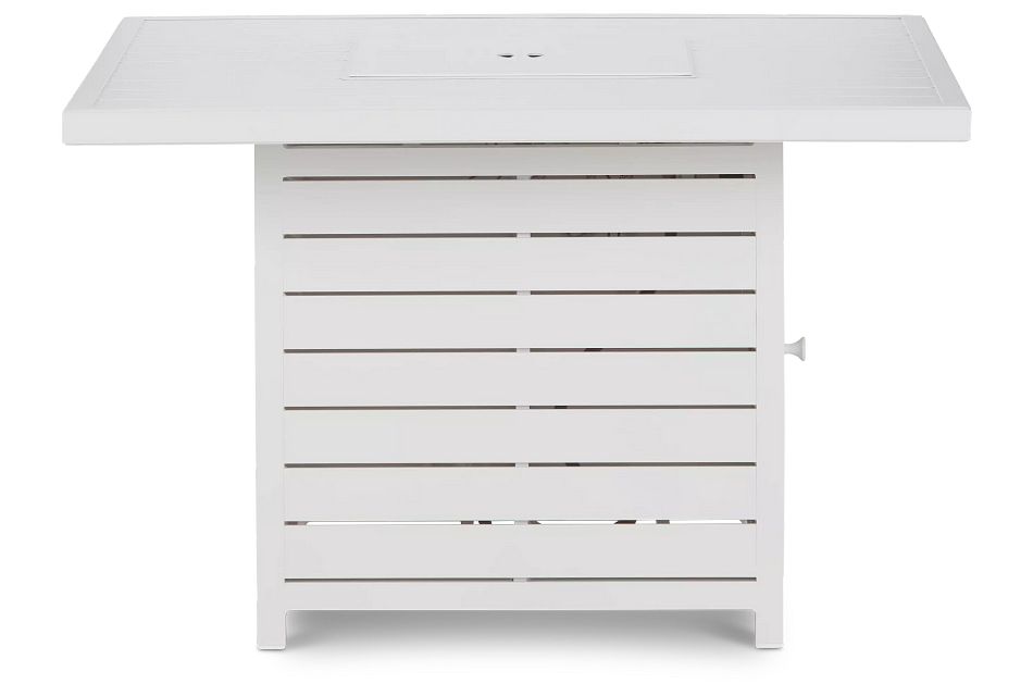 Linear White Square Fire Pit