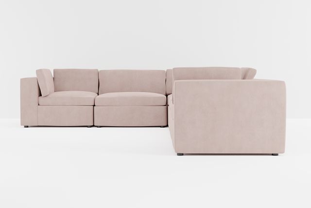 Destin Peyton Light Pink Fabric 6-piece Modular Sectional