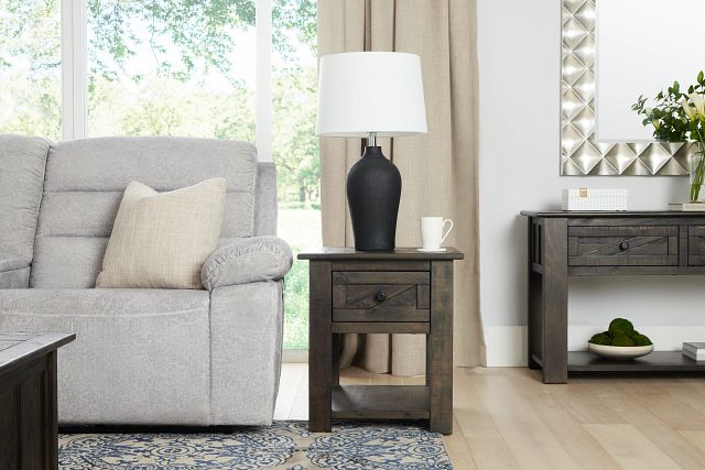 Garrett Dark Tone Storage End Table