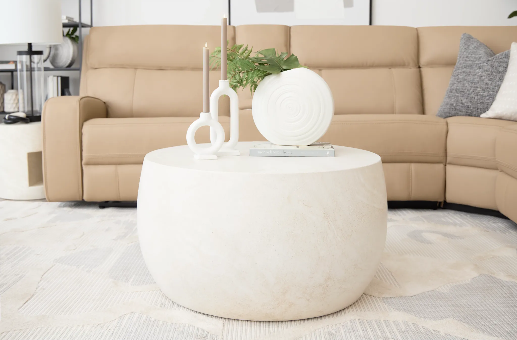 Tai Light Beige Round Coffee Table