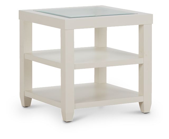 Hurley White Square End Table (1)