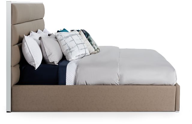 Cortina Champagne Uph Platform Bed