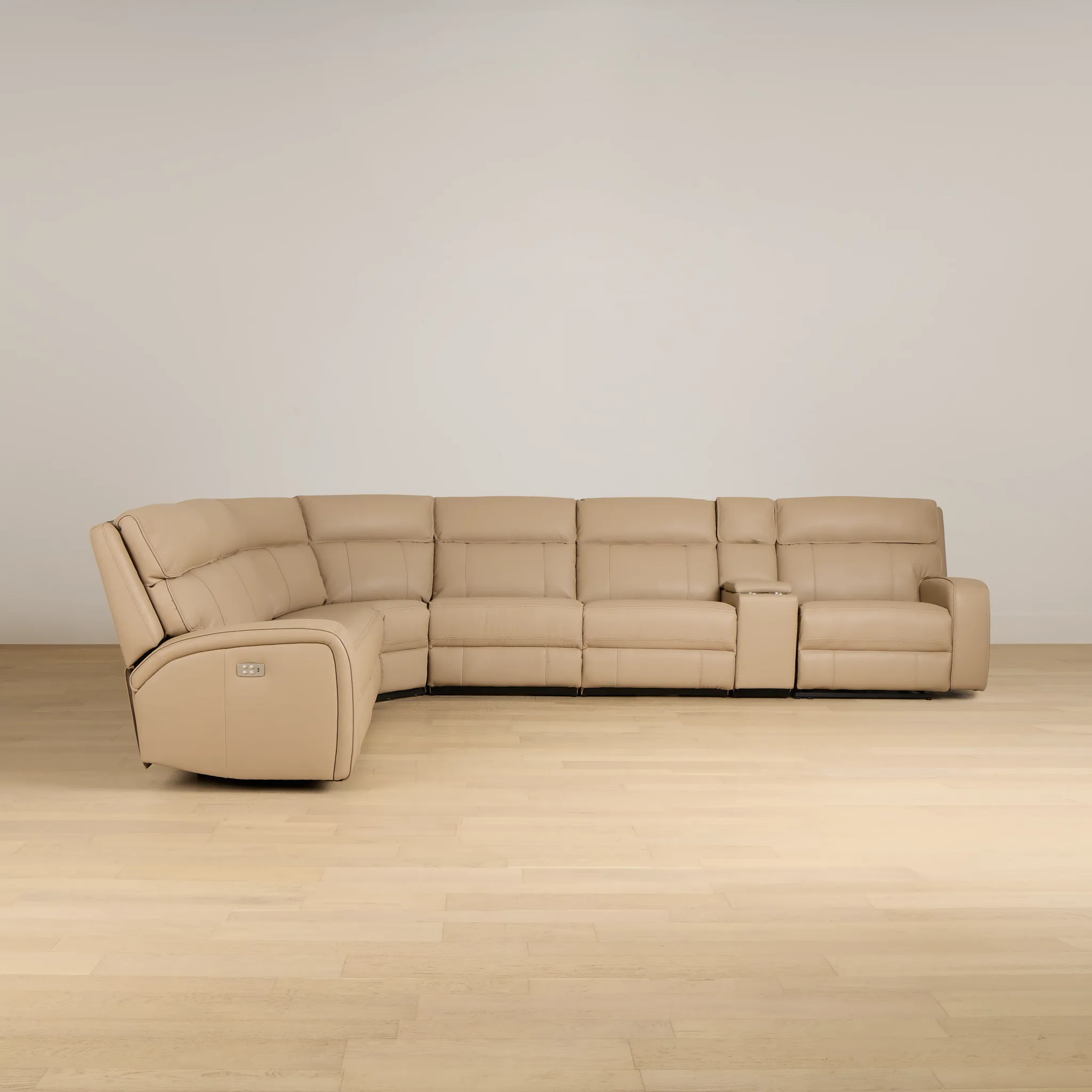 Rhett Taupe Micro Large Two-arm Power Reclining Sectional