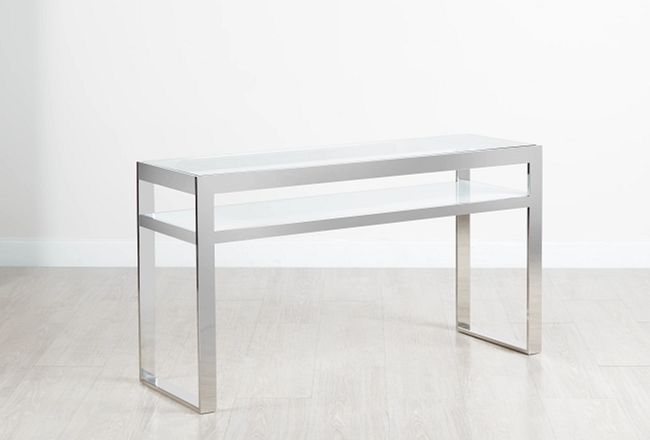 Miami White Glass Console Table