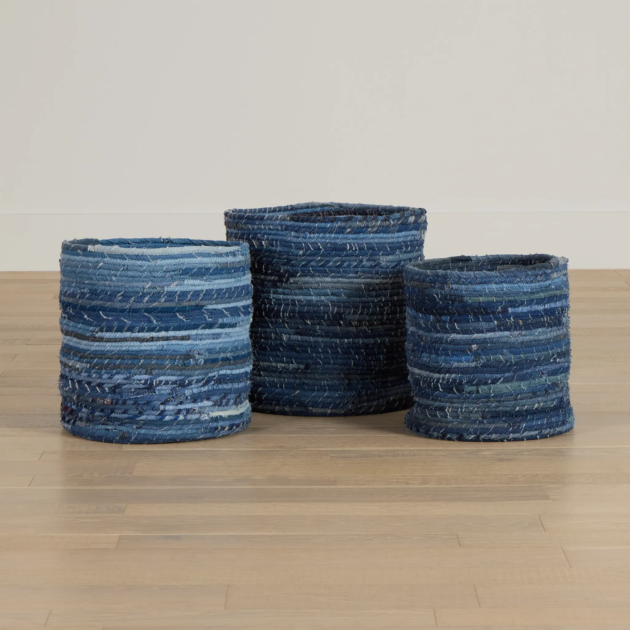 Ira Dark Blue Set Of 3 Basket