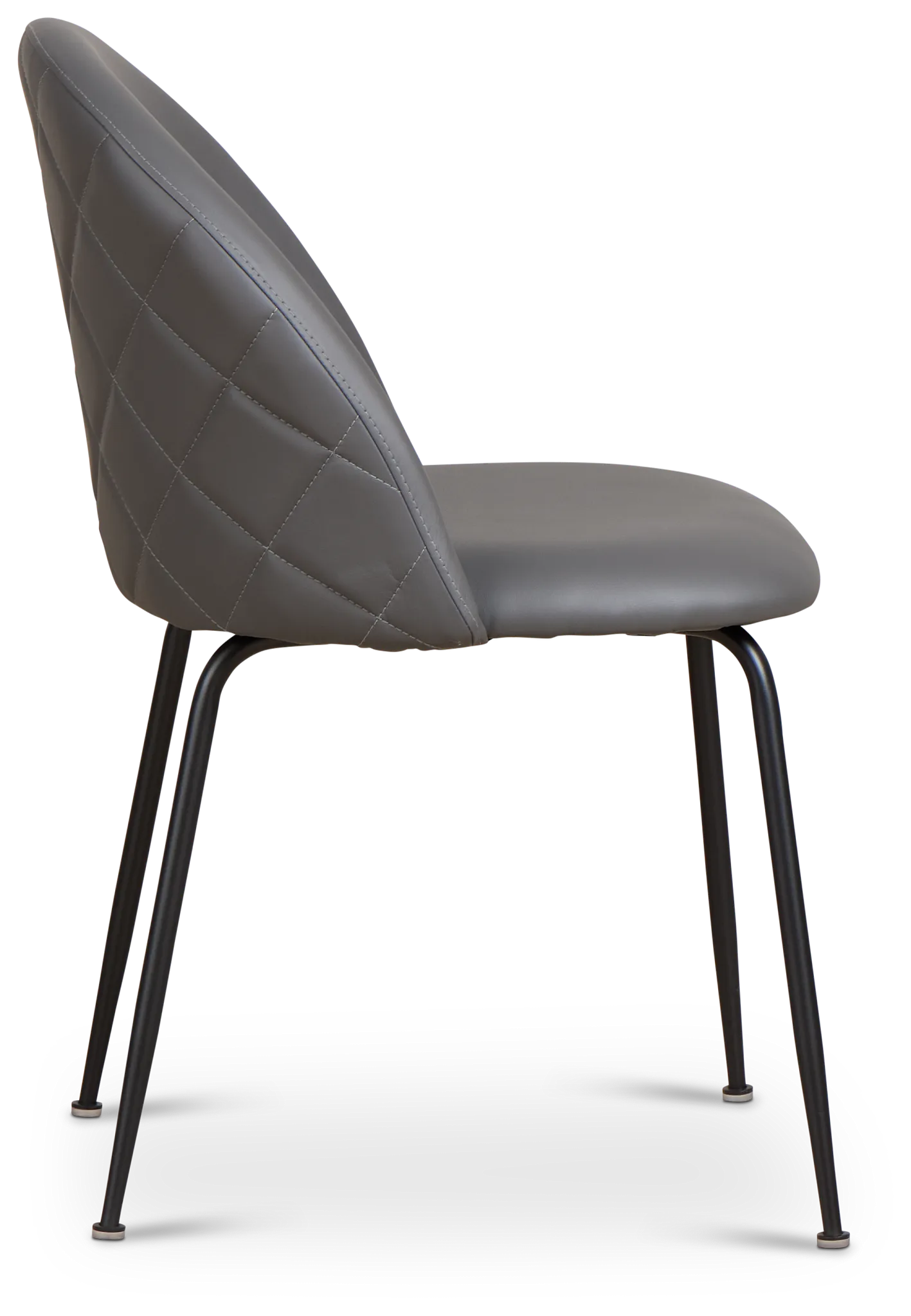 Capri Dark Gray Micro Upholstered Side Chair W/ Black Legs