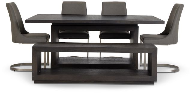 Madden Dark Tone Table, 4 Chairs & Bench