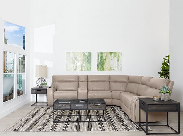 Rhett Taupe Micro Small Two-arm Power Reclining Sectional